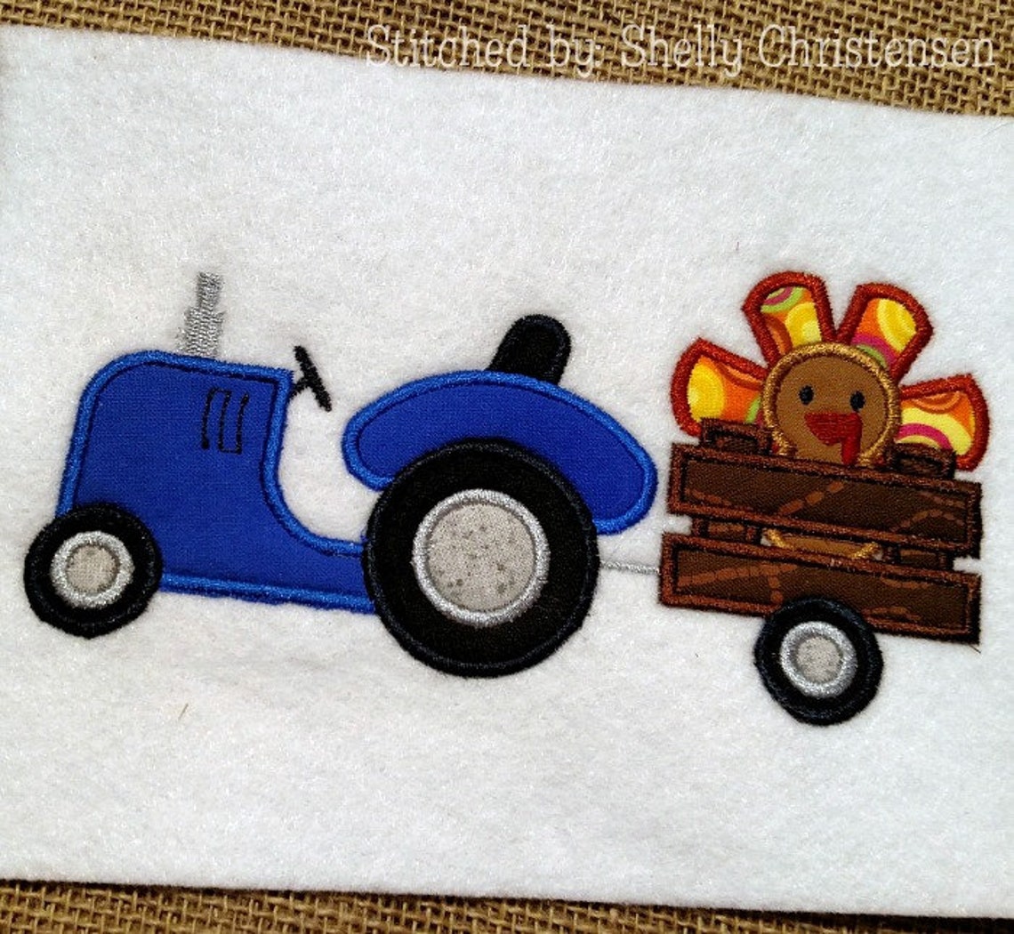 Tractor Applique Design Turkey Applique Design | Etsy