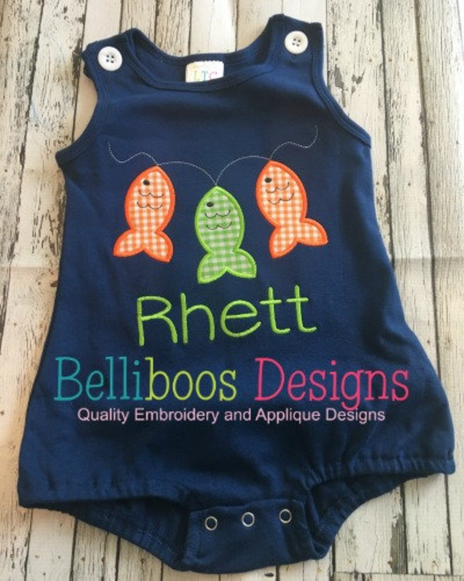 Fish Applique Design - Fishing Applique Design - Beach Applique Design ...