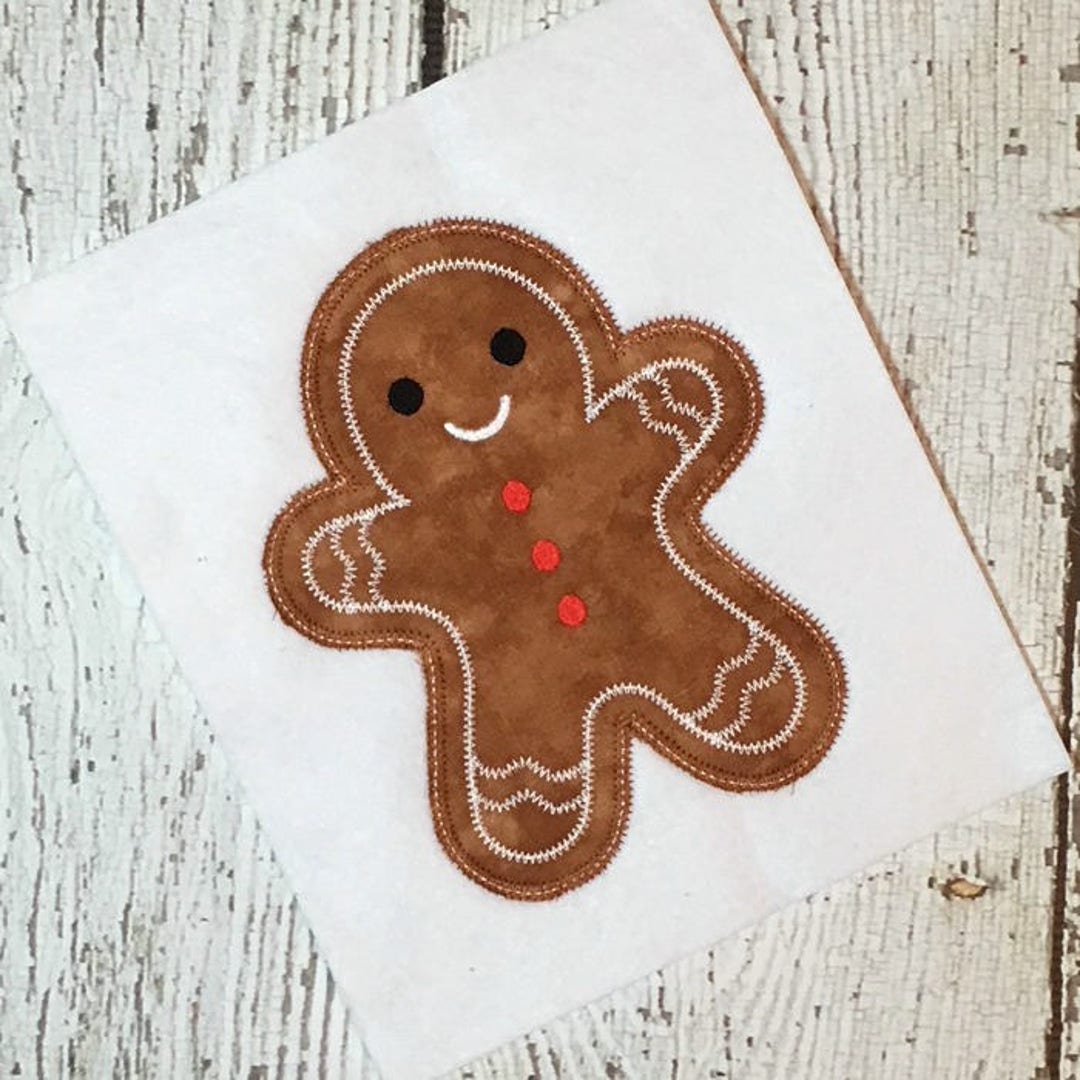 Ginger Bread Applique Design - Christmas Applique Design - Vintage ...