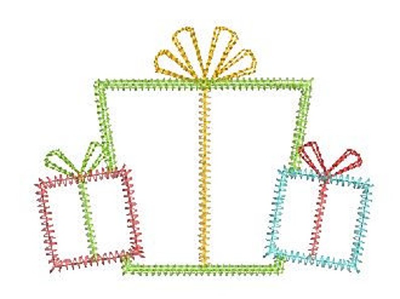 Present Applique Design Christmas Applique Design Birthday - Etsy