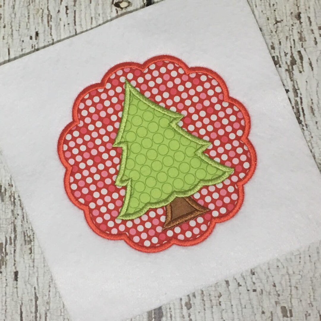 Christmas Tree Applique Design - Christmas Embroidery Design - Etsy
