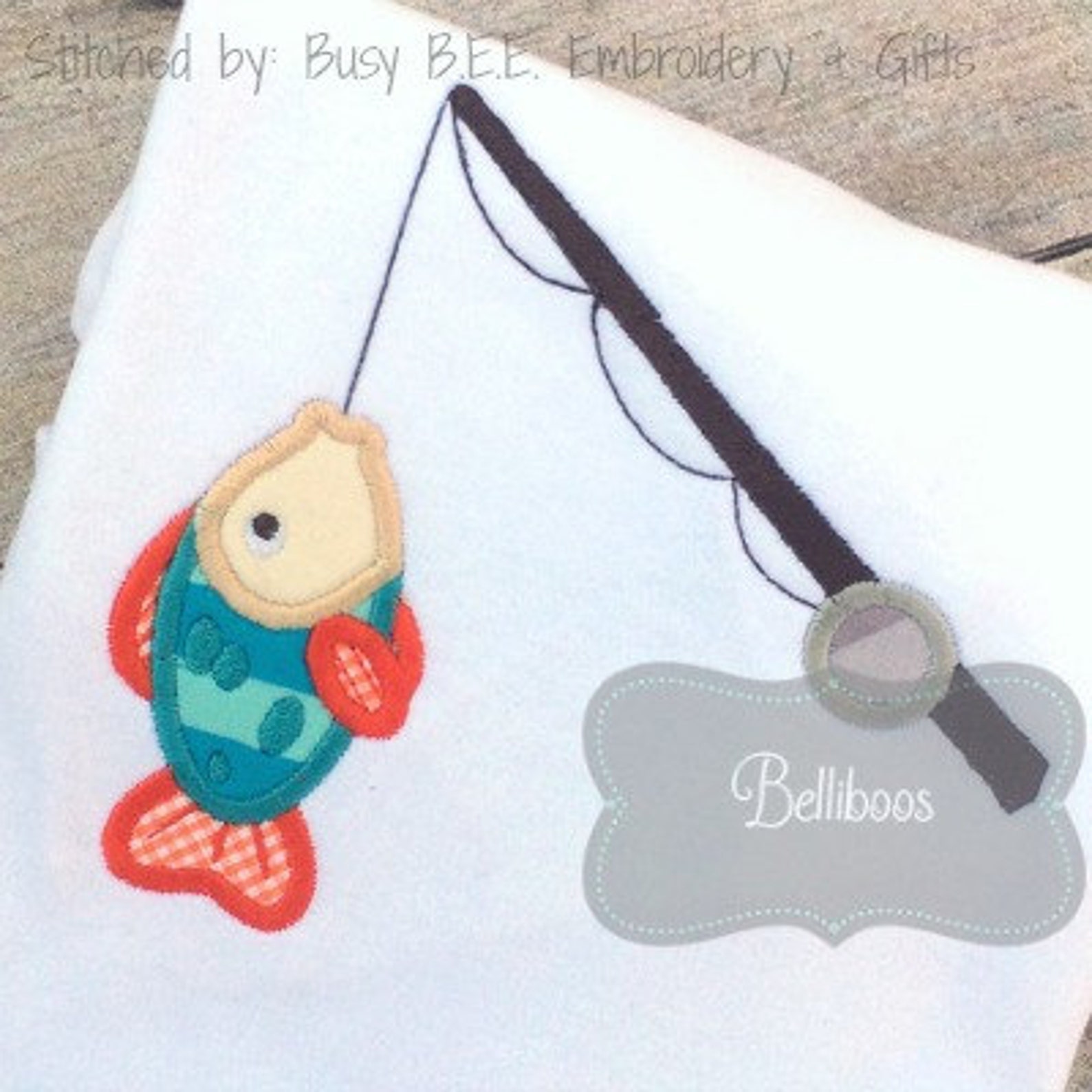 Fishing Applique Design - Fishing Embroidery Design - Fish Applique ...