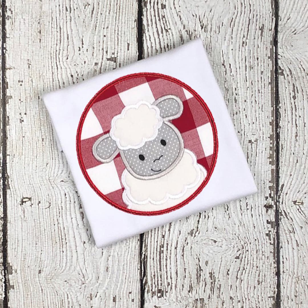 Lamb Applique Embroidery Design - Sheep Applique Design - Easter ...