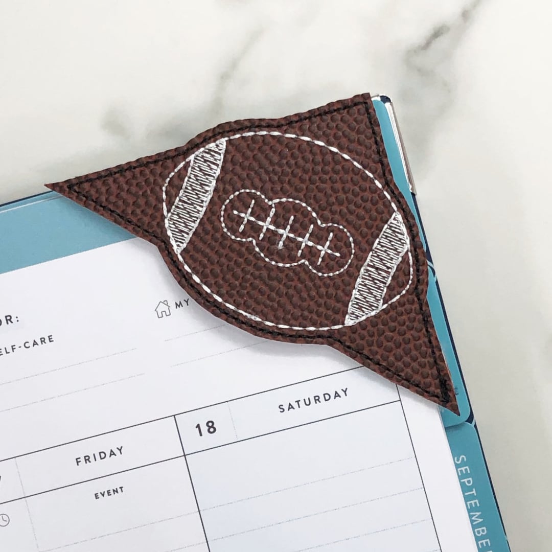 In-the-hoop Bookmark Embroidery Design - ITH Football Embroidery Design ...