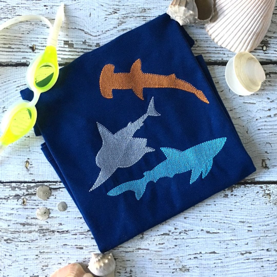 Shark Embroidery Design - Shark Sketch Embroidery Design - Beach ...