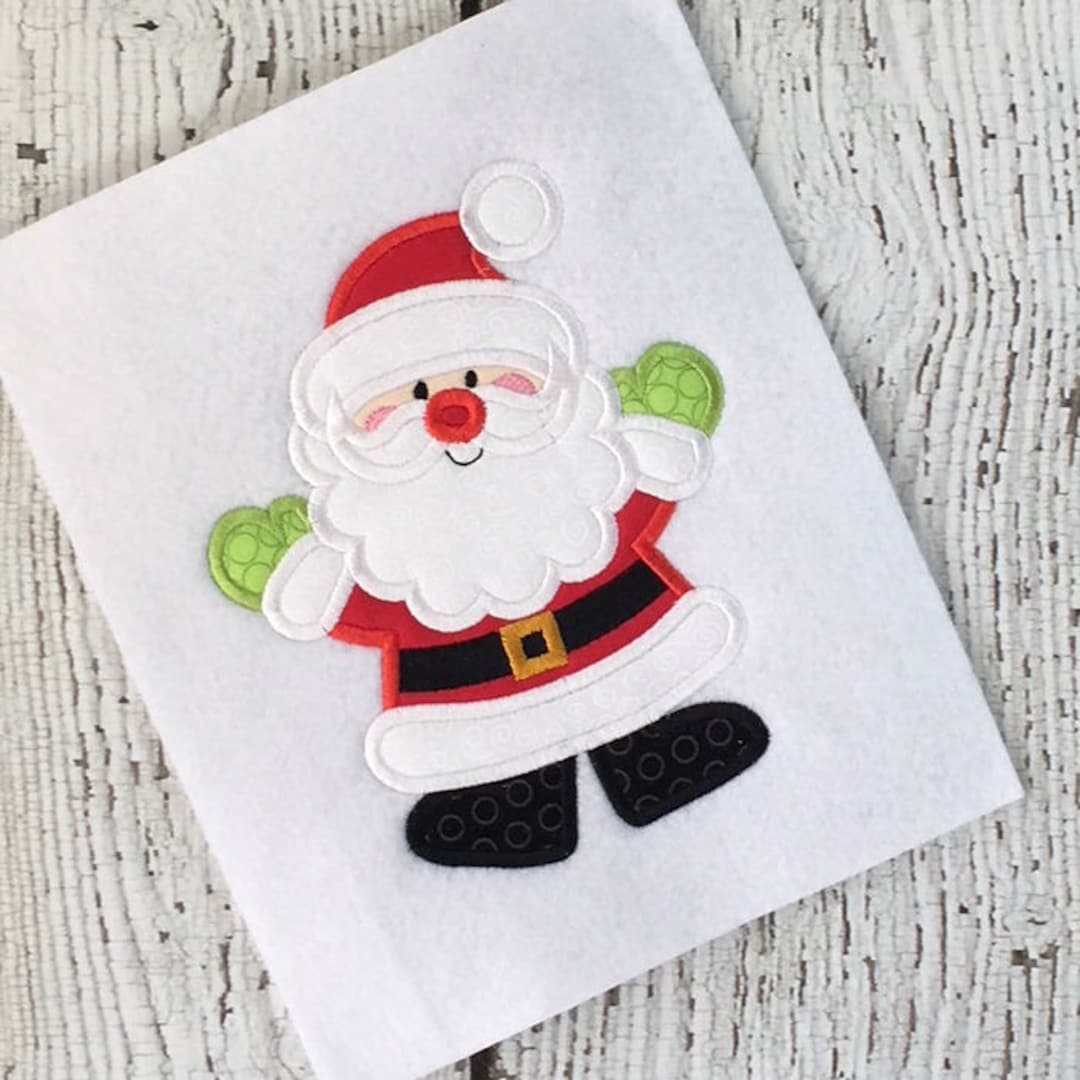 Santa Applique Embroidery Design- Christmas Applique Design - Etsy