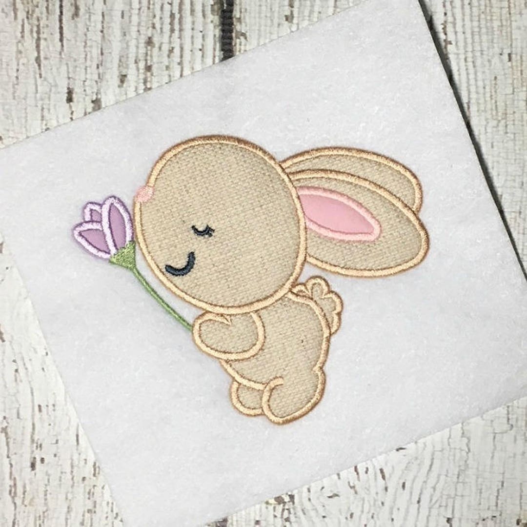Bunny Applique Design - Rabbit Applique Design - Easter Applique Design ...
