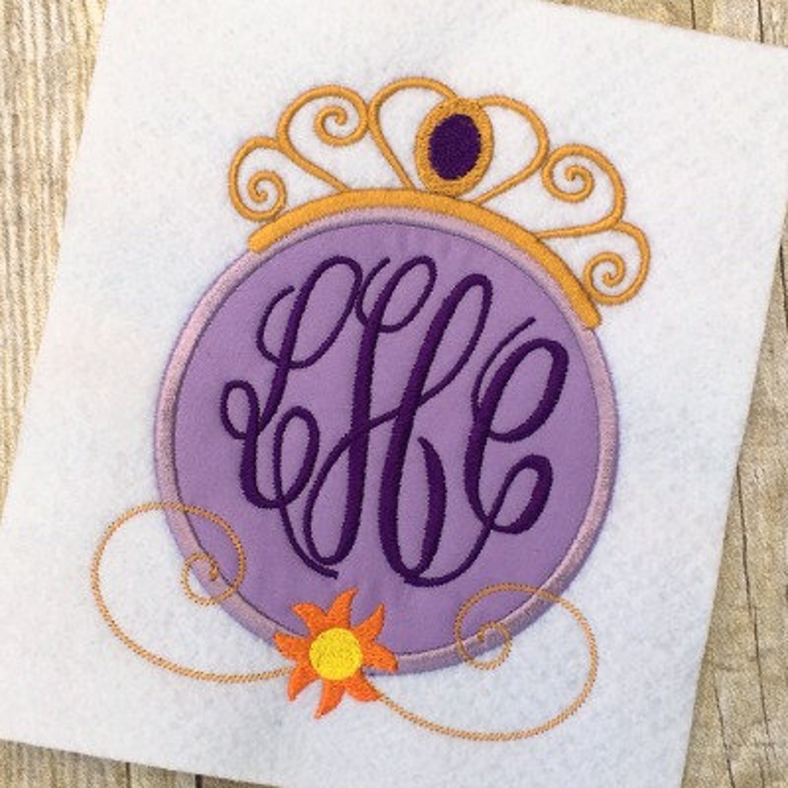 Rapunzel Applique Design - Princess Applique Design - Monogram Frame ...