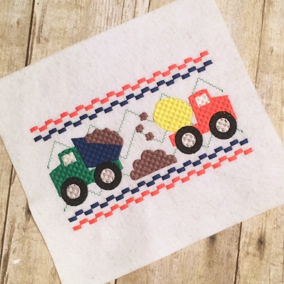 Construction Embroidery Design Construction Faux Smock - Etsy