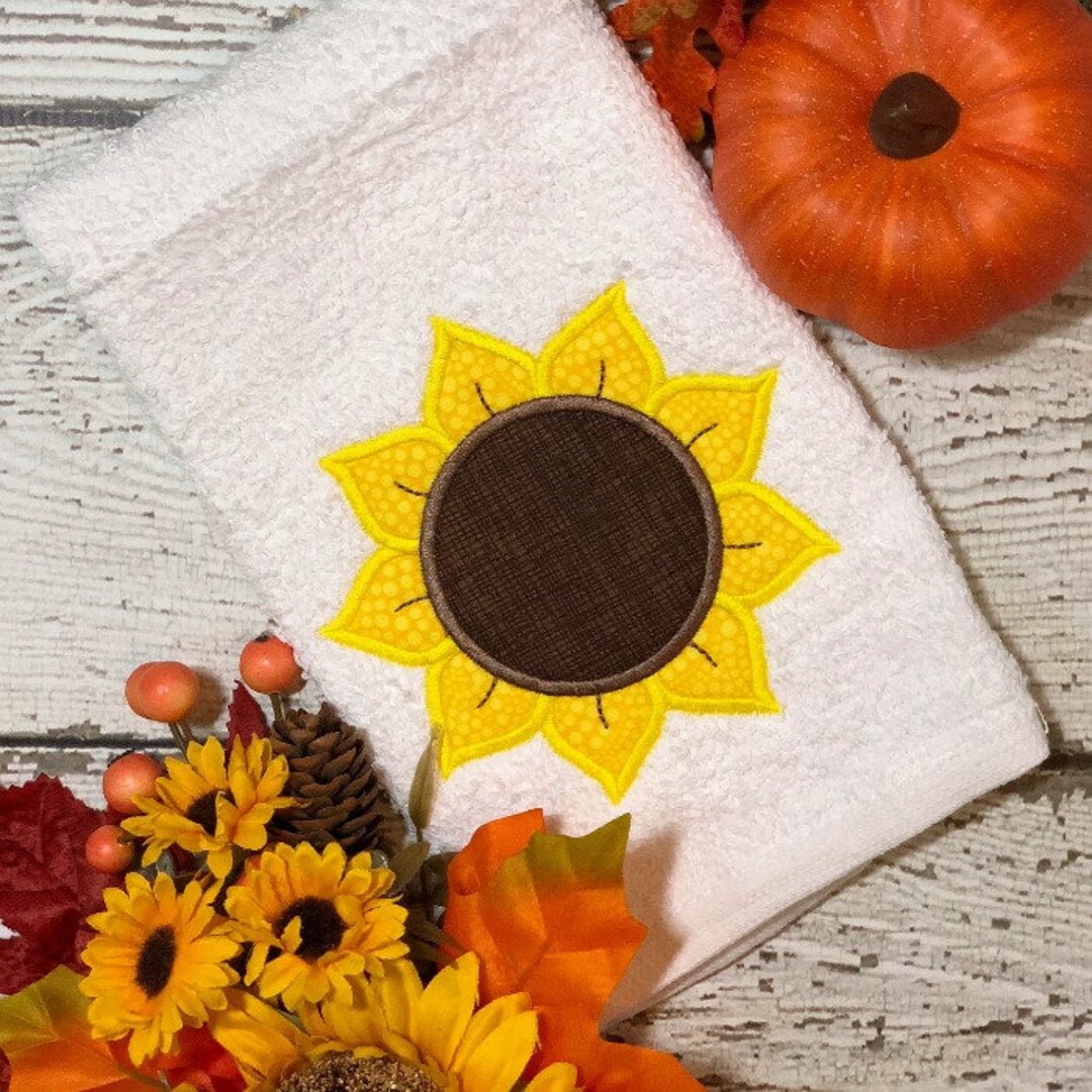 Flower Applique Design - Fall Applique - Summer Applique - Embroidery ...