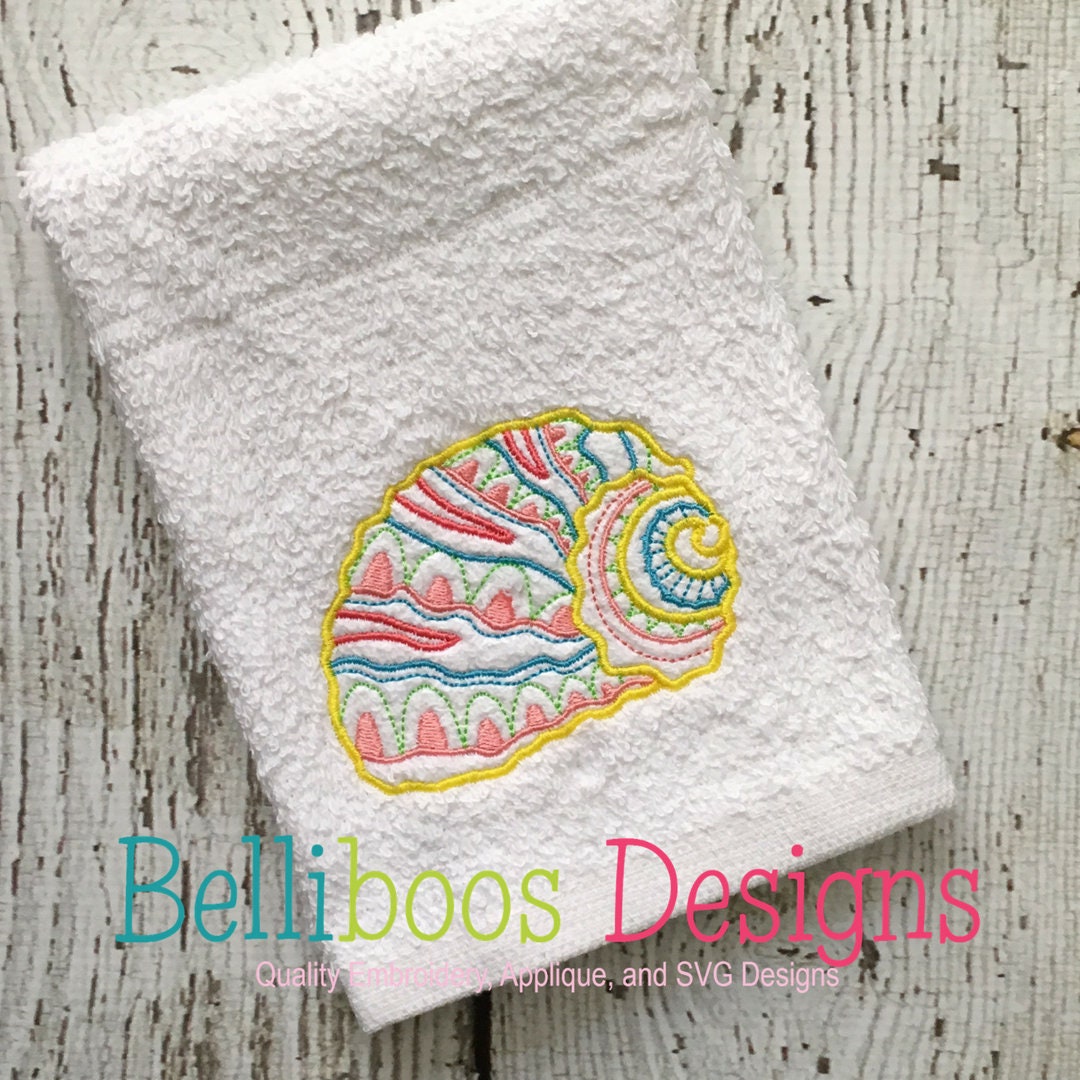 Shell Embroidery Design - Beach Embroidery Design - Etsy