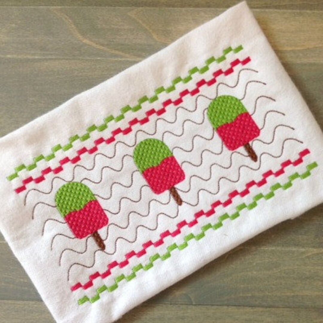 Popsicle Faux Smocking - Popsicle Embroidery Design - Summer Embroidery ...