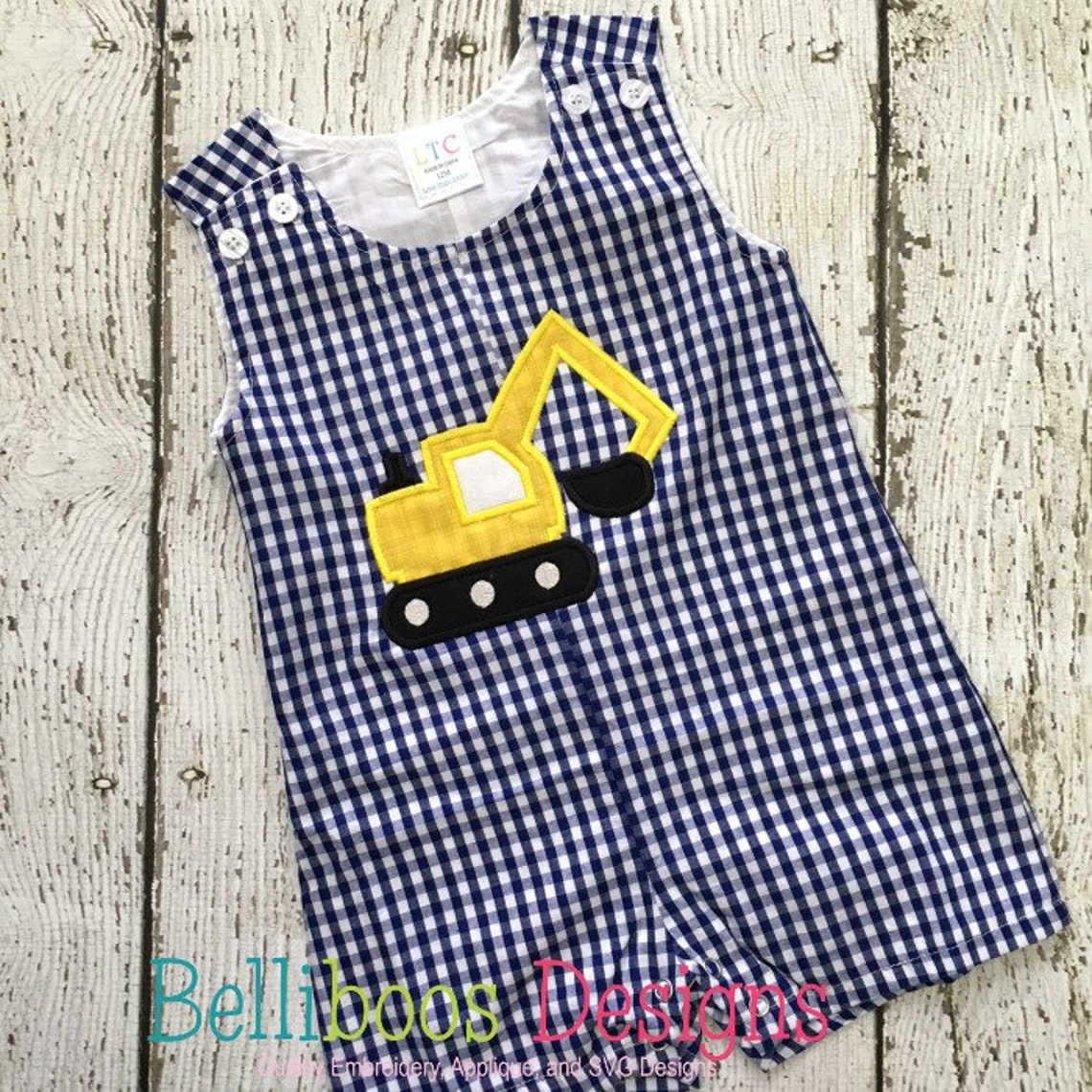 Backhoe Applique Design - Construction Applique Design - Etsy