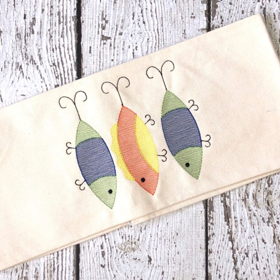 Fishing Embroidery Design - Fishing Sketch Embroidery - Fishing Lures ...