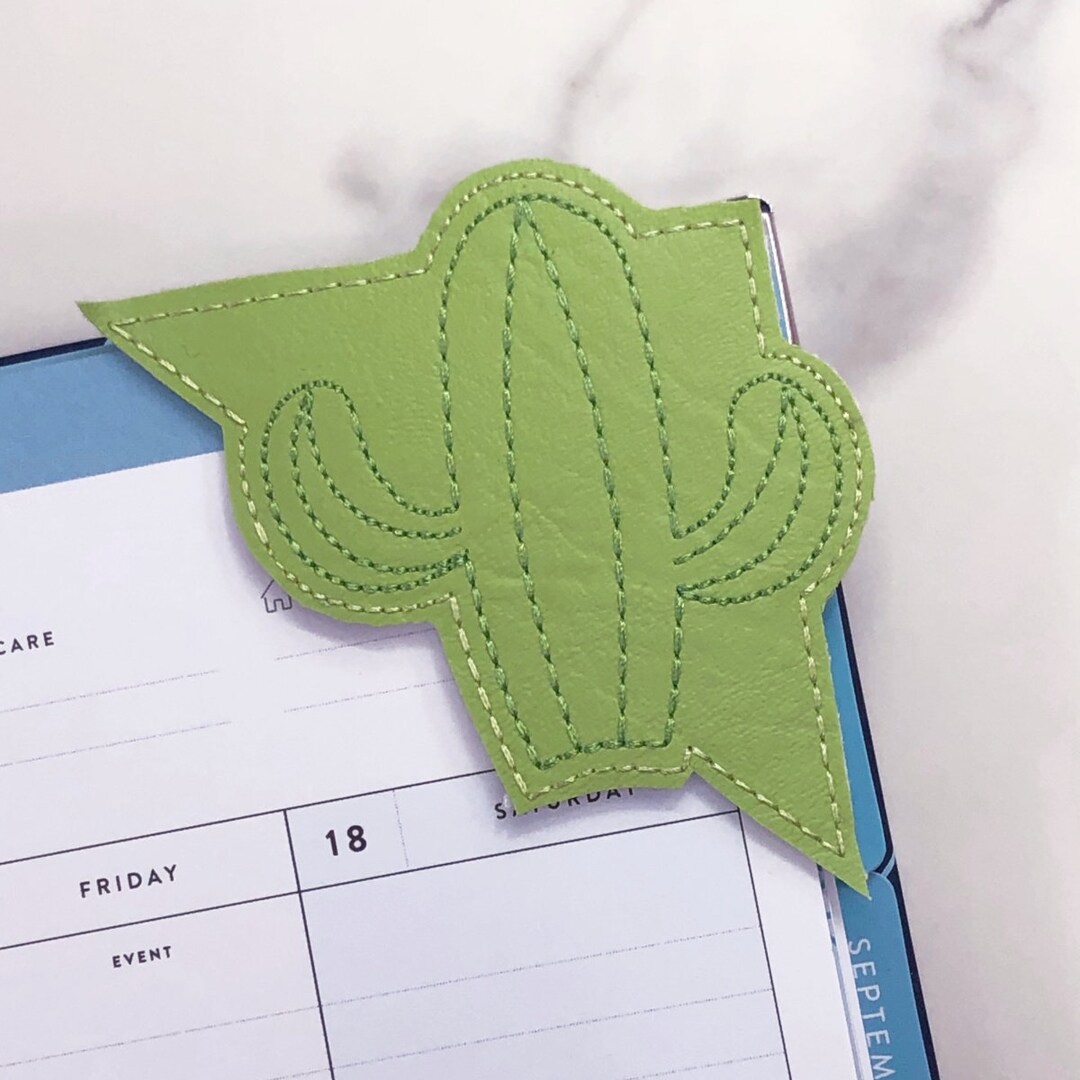 In the Hoop Bookmark Embroidery Design - ITH Cactus Bookmark Embroidery ...