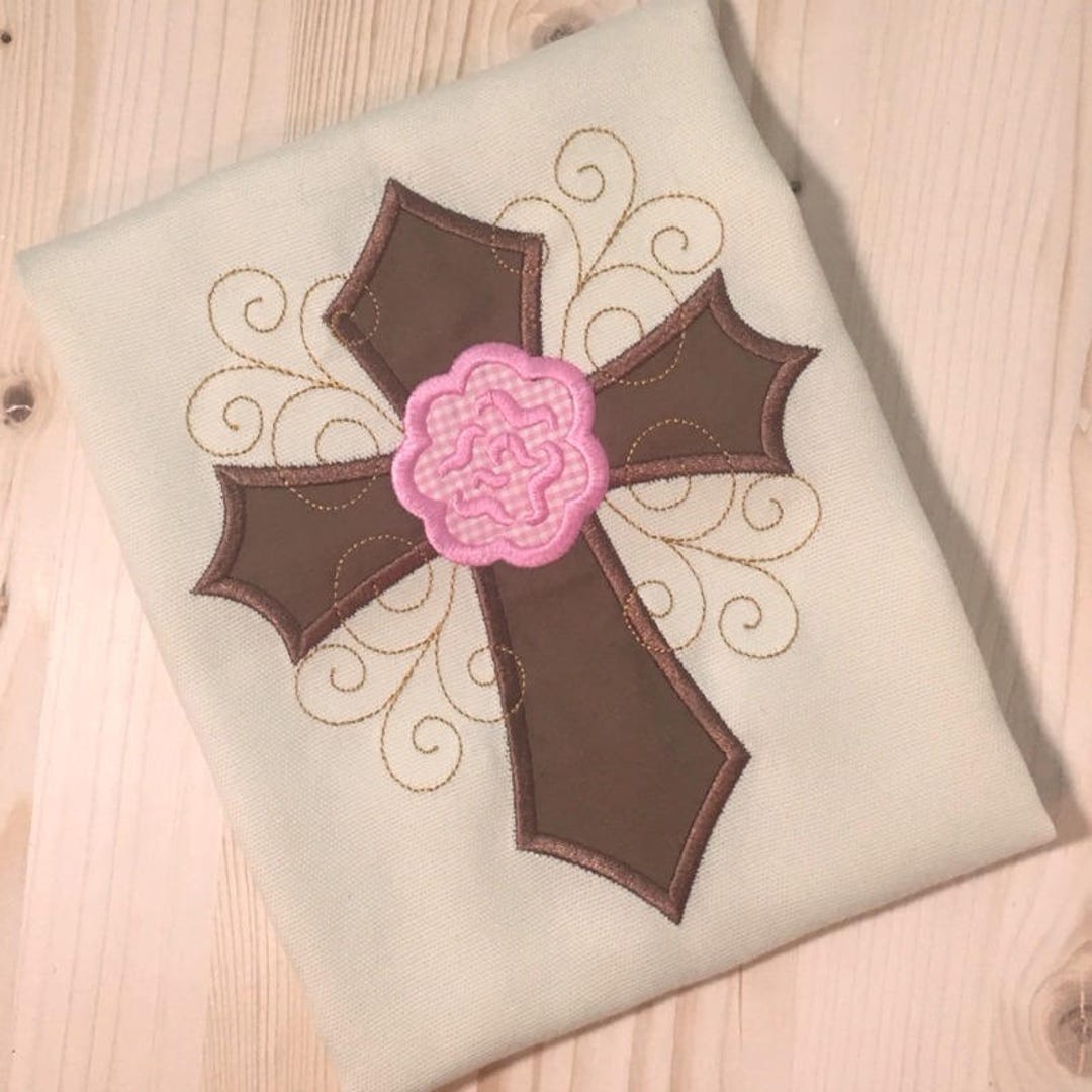 Cross Applique - Cross Embroidery - Religious Applique - Easter ...