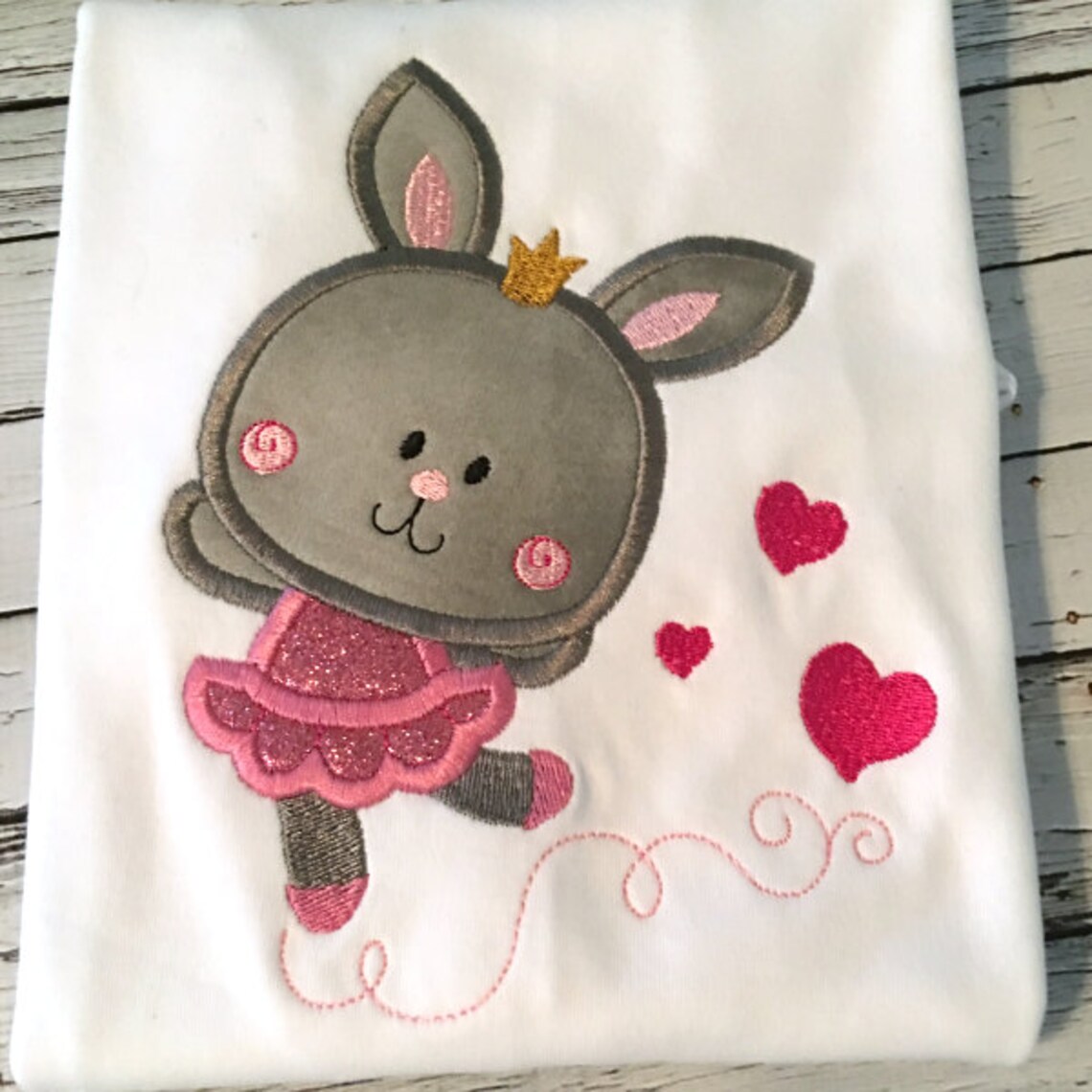 Bunny Applique Design Ballerina Applique Design Easter - Etsy