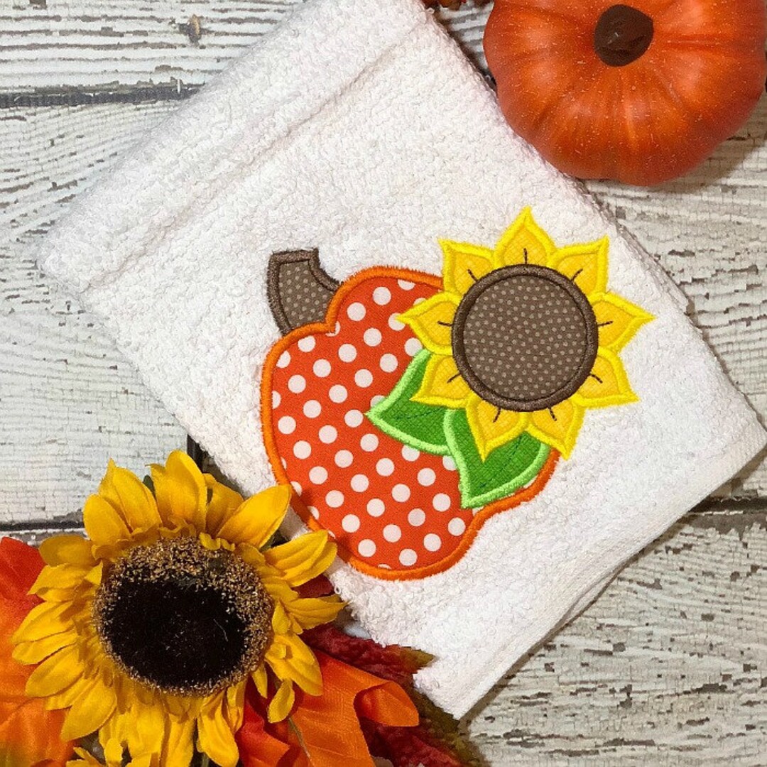 Pumpkin Applique Design - Flower Applique - Fall Applique Design -fall ...