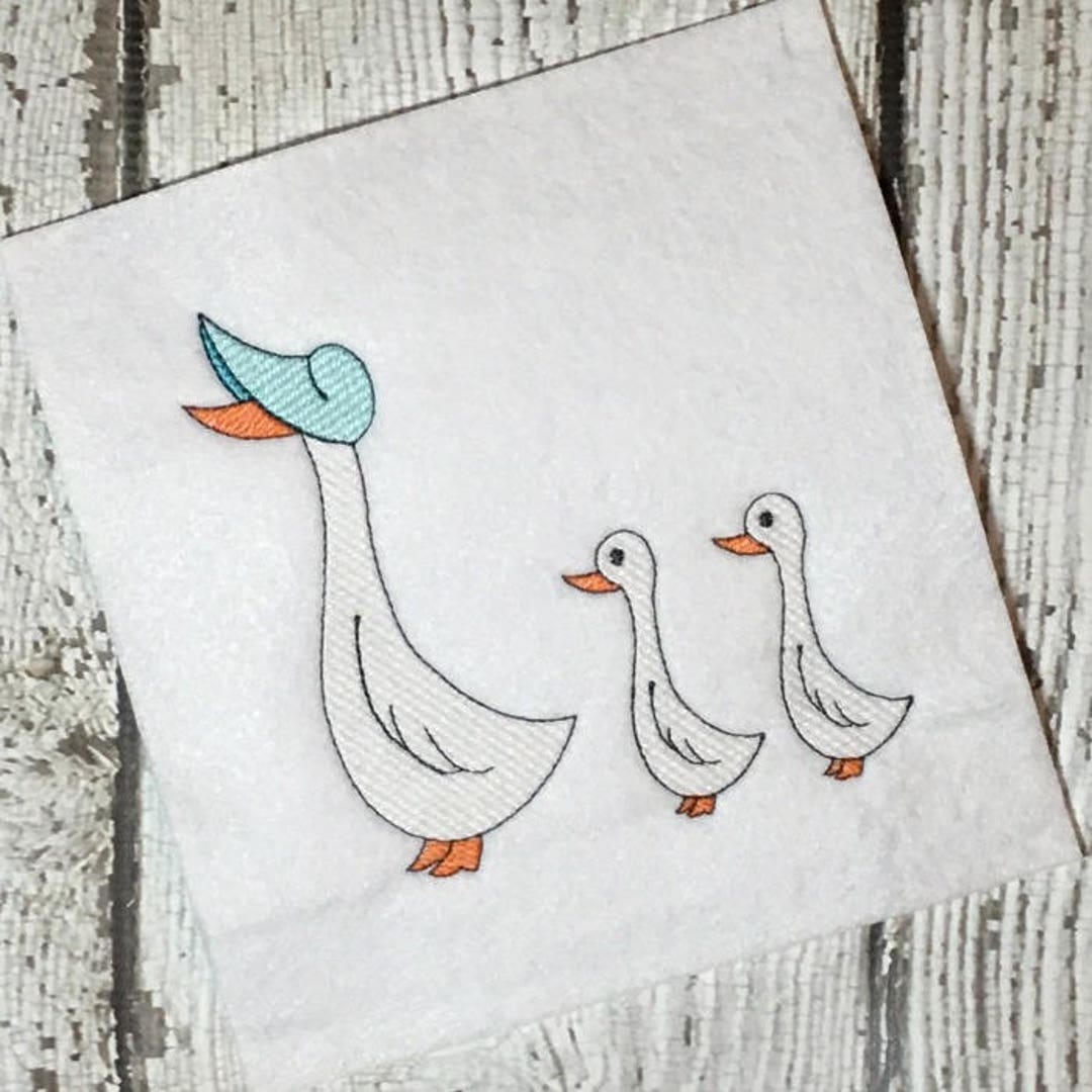 Goose Embroidery - Goose Sketch Embroidery - Spring Embroidery Design ...