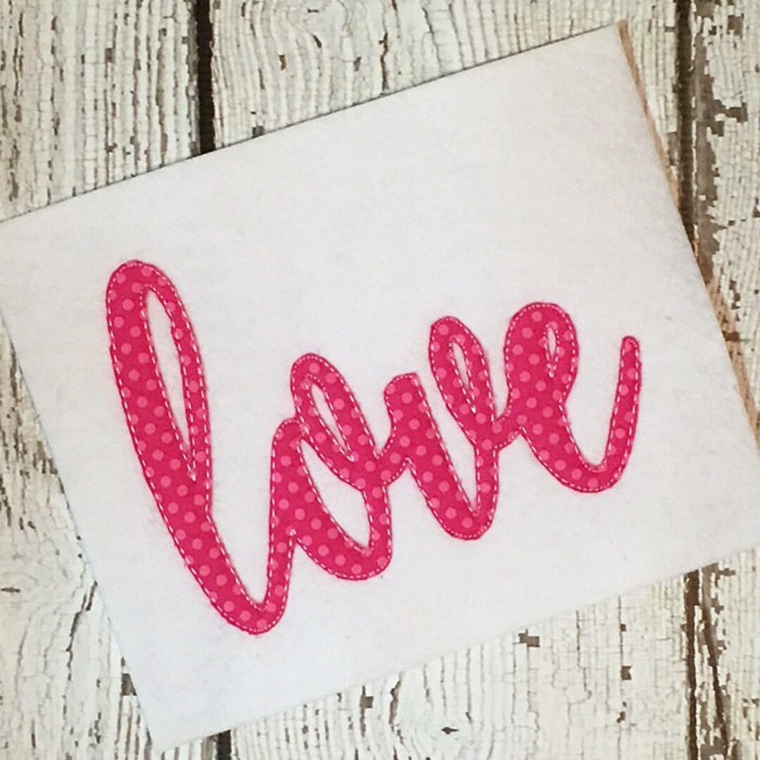 Valentine Applique Design - Love Applique Design - Raggy Applique ...