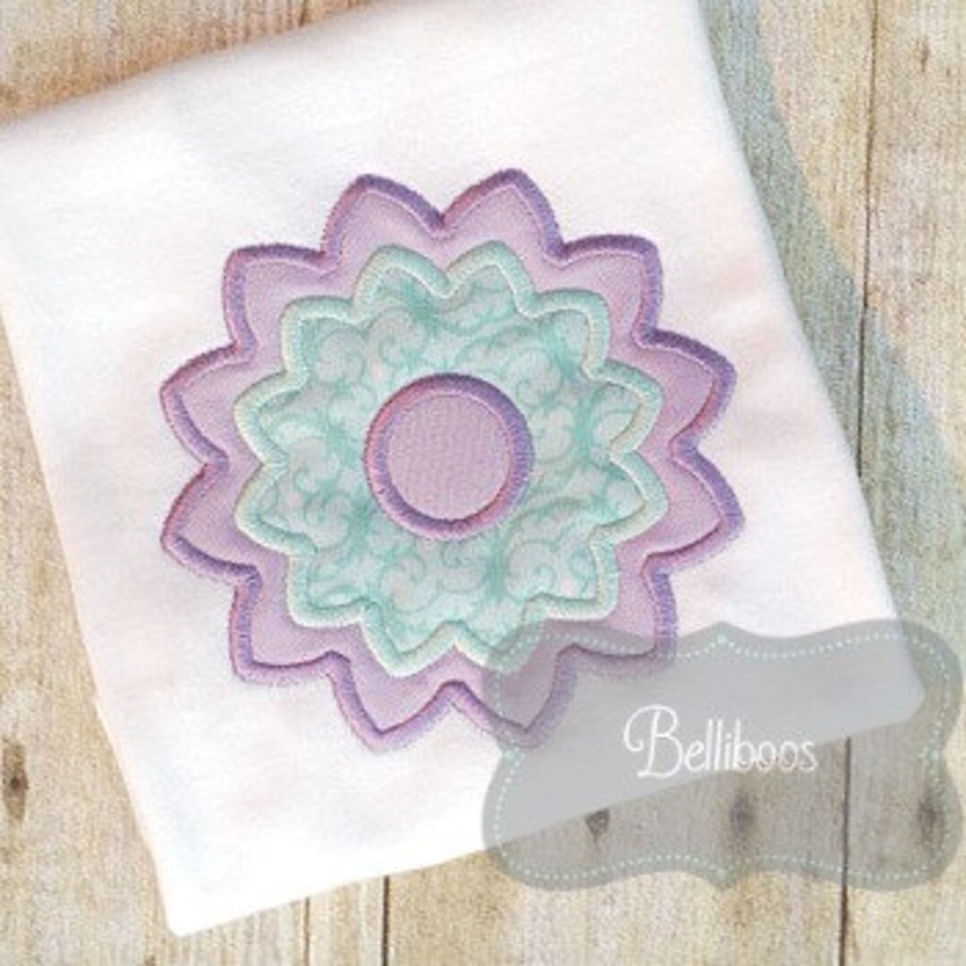 Flower Applique Design - Flower Embroidery Design - Etsy