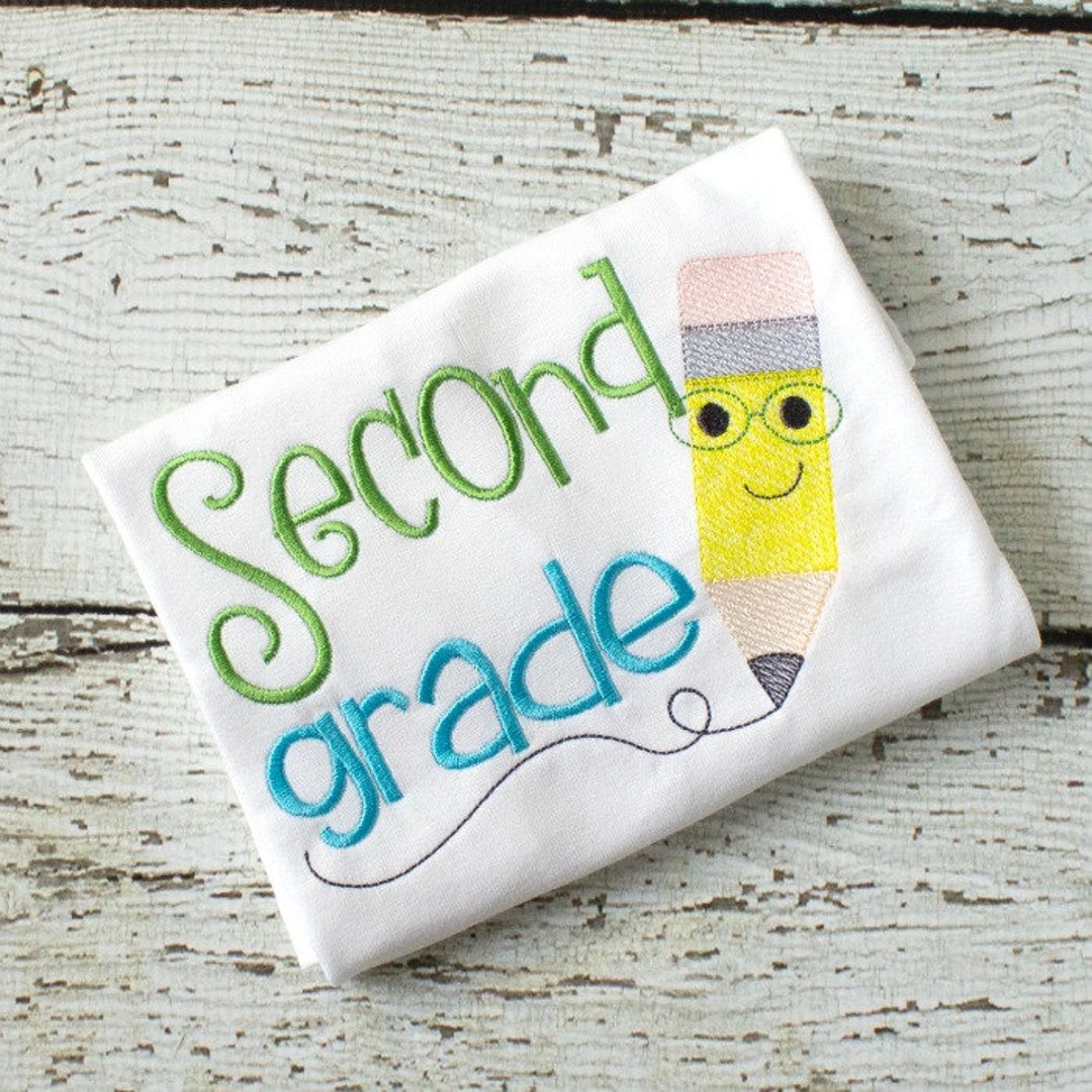 Second Grade Embroidery Design - Back to School Embroidery - School ...