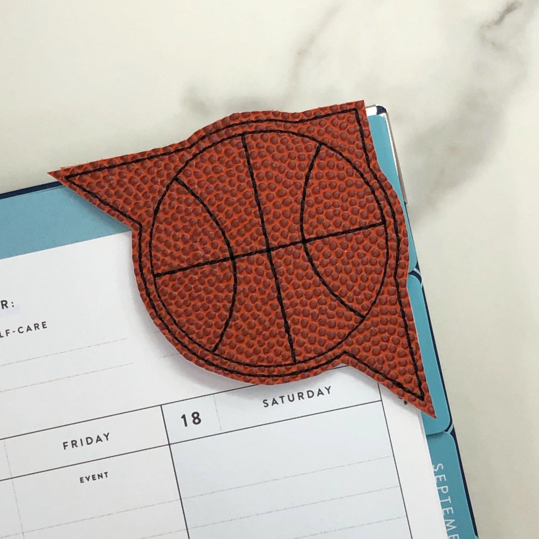 In the Hoop Bookmark Embroidery Design - ITH Basketball Bookmark ...