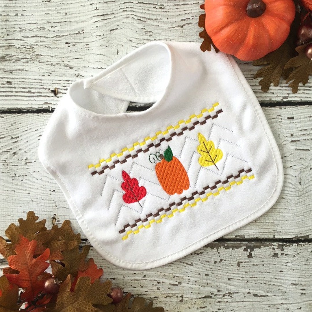 Fall Embroidery Design - Fall Faux Smock Embroidery - Pumpkin ...