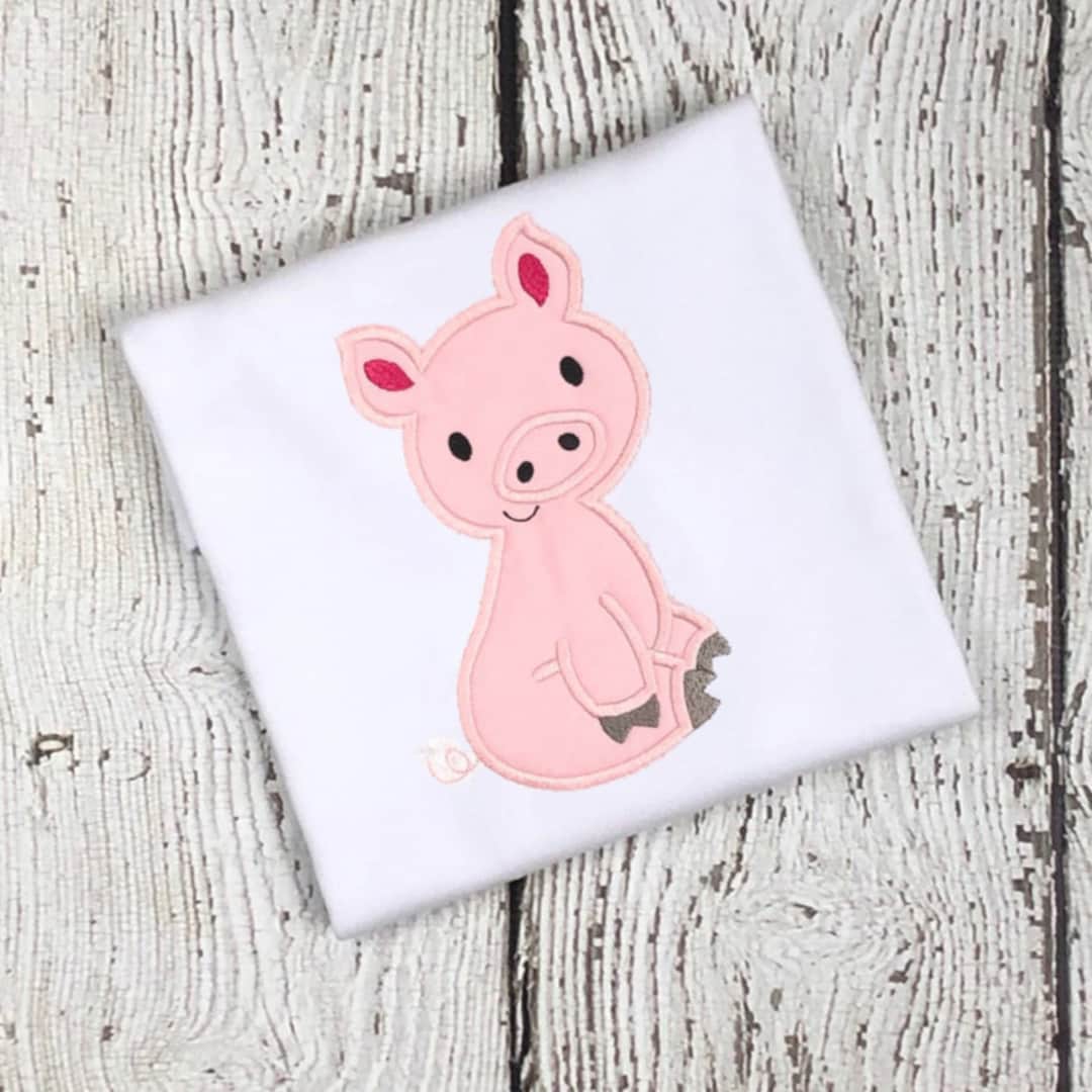 Pig Applique Embroidery Design - Farm Embroidery Design - Etsy