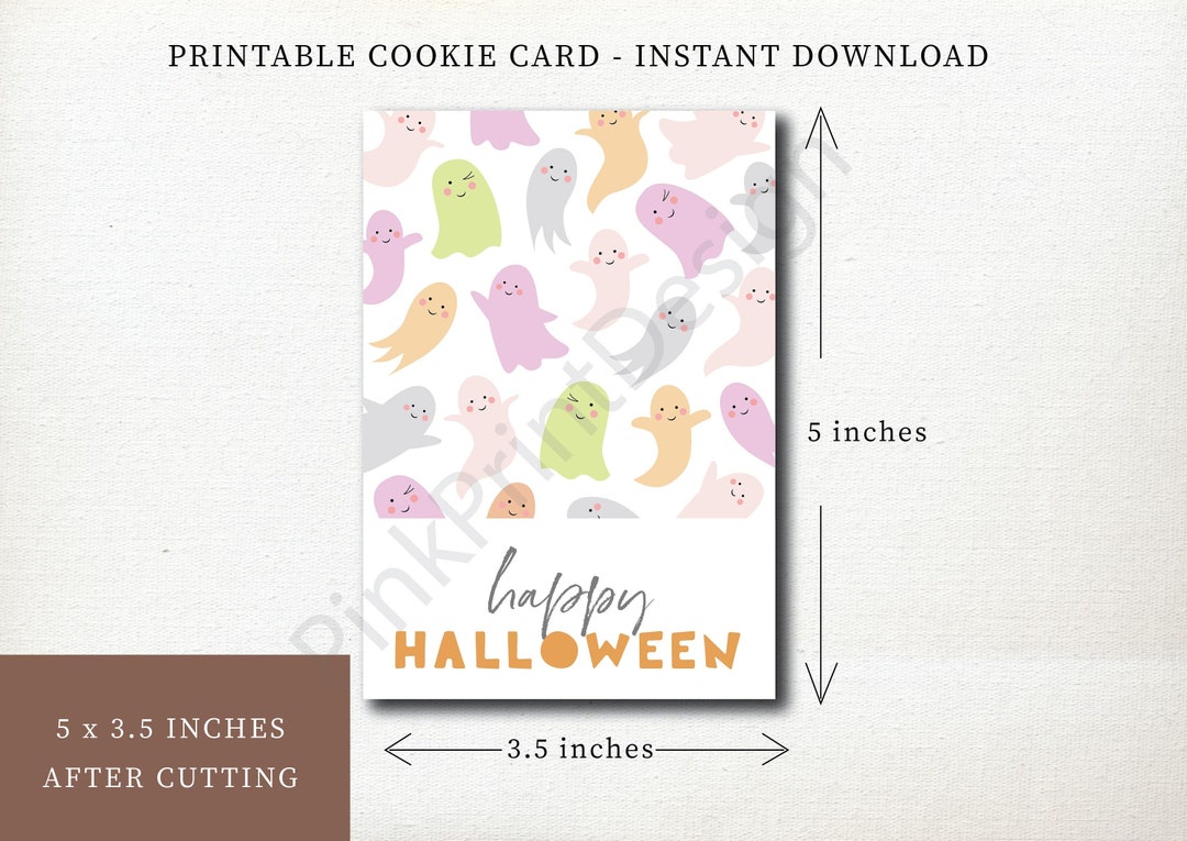Halloween DIY Cookie Card Printable Cookie Card Halloween - Etsy