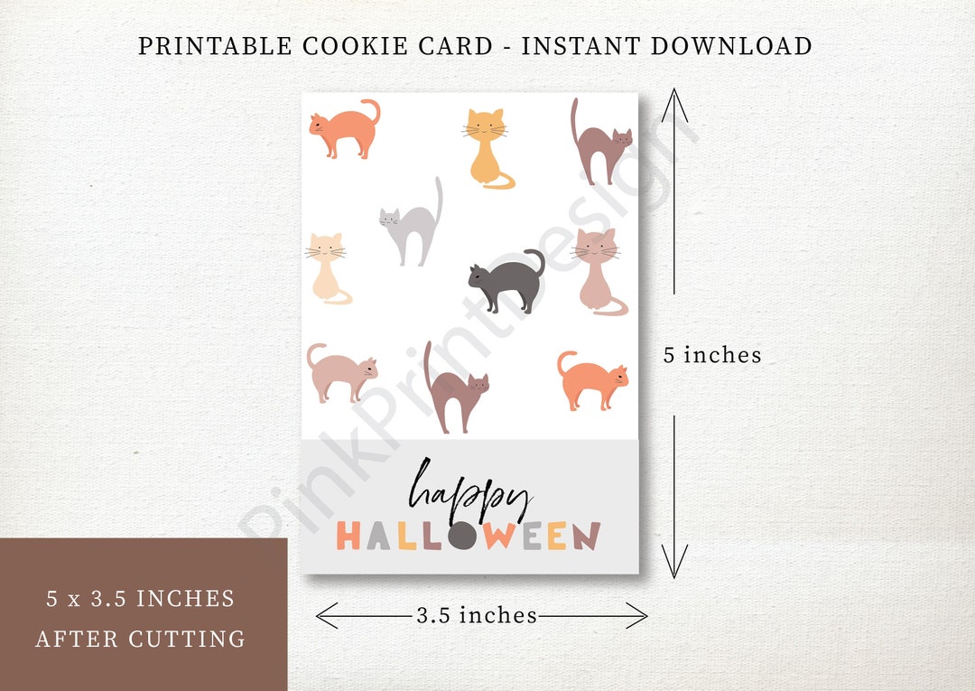 Halloween DIY Cookie Card Printable Cookie Card Halloween - Etsy