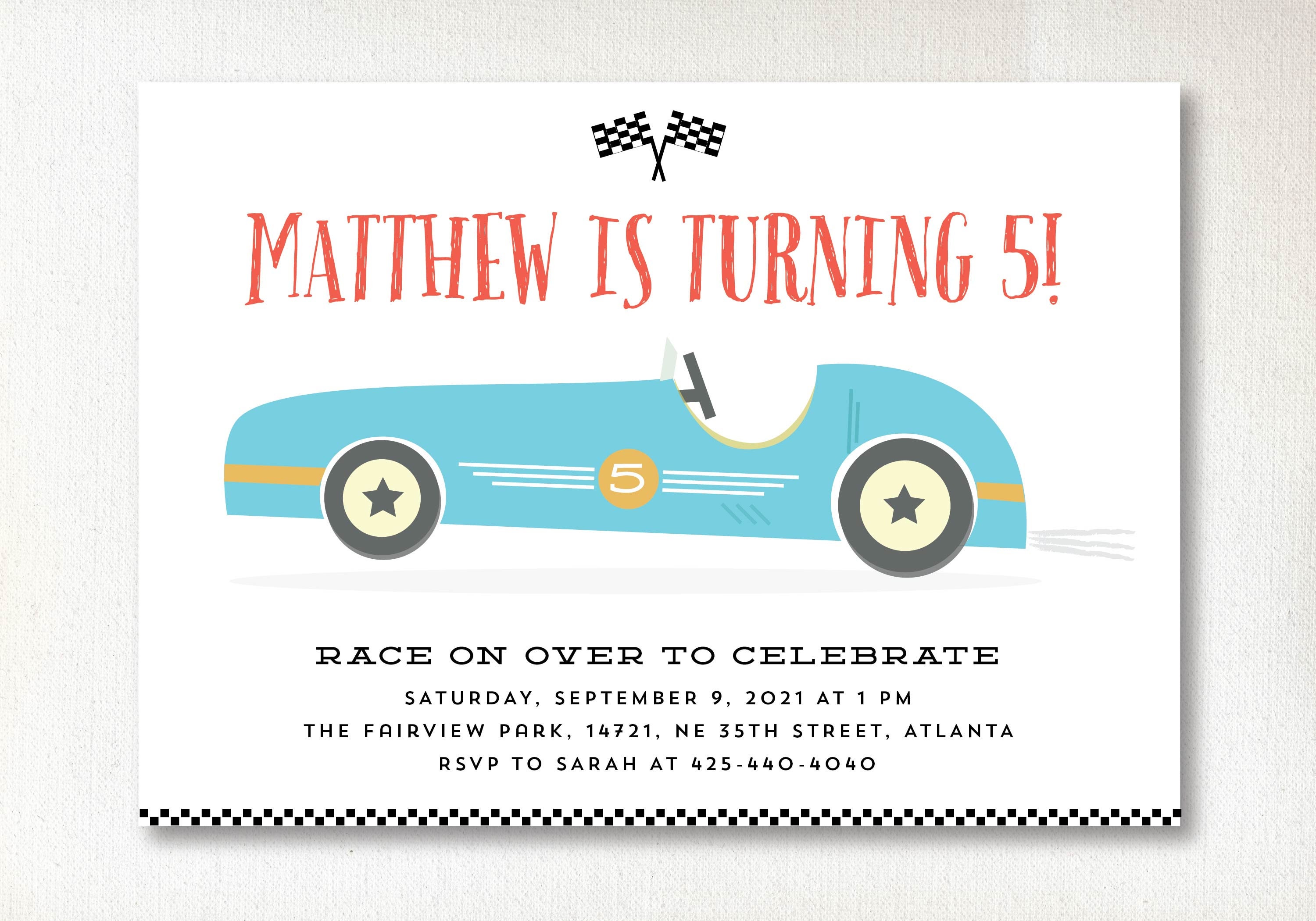 Invitations Invitations & Announcements boy race car birthday ...