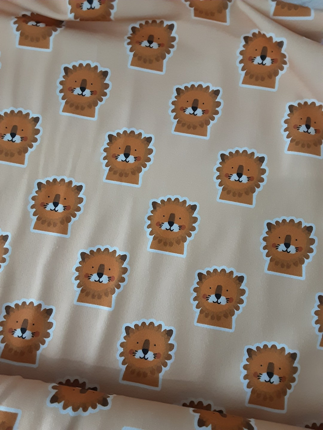 Jersey Fabric Lillestoff Lion Tiger Head Yellow Tiger Zoo - Etsy