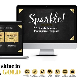 Sparkle Powerpoint Presentationtemplate - With Gold Foil Graphics for ...