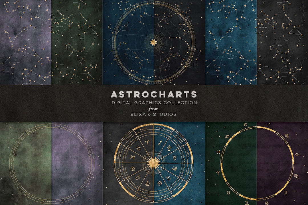 Astro-charts Digital Pack of Printable Astrology Constellations, Zodiac ...