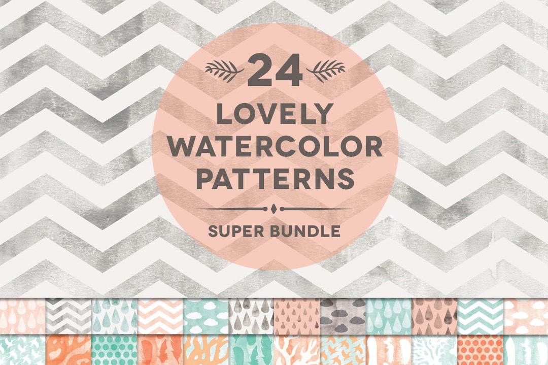 Lovely Watercolor Digital Paper Bundle: 24 Hand Crafted Printable ...