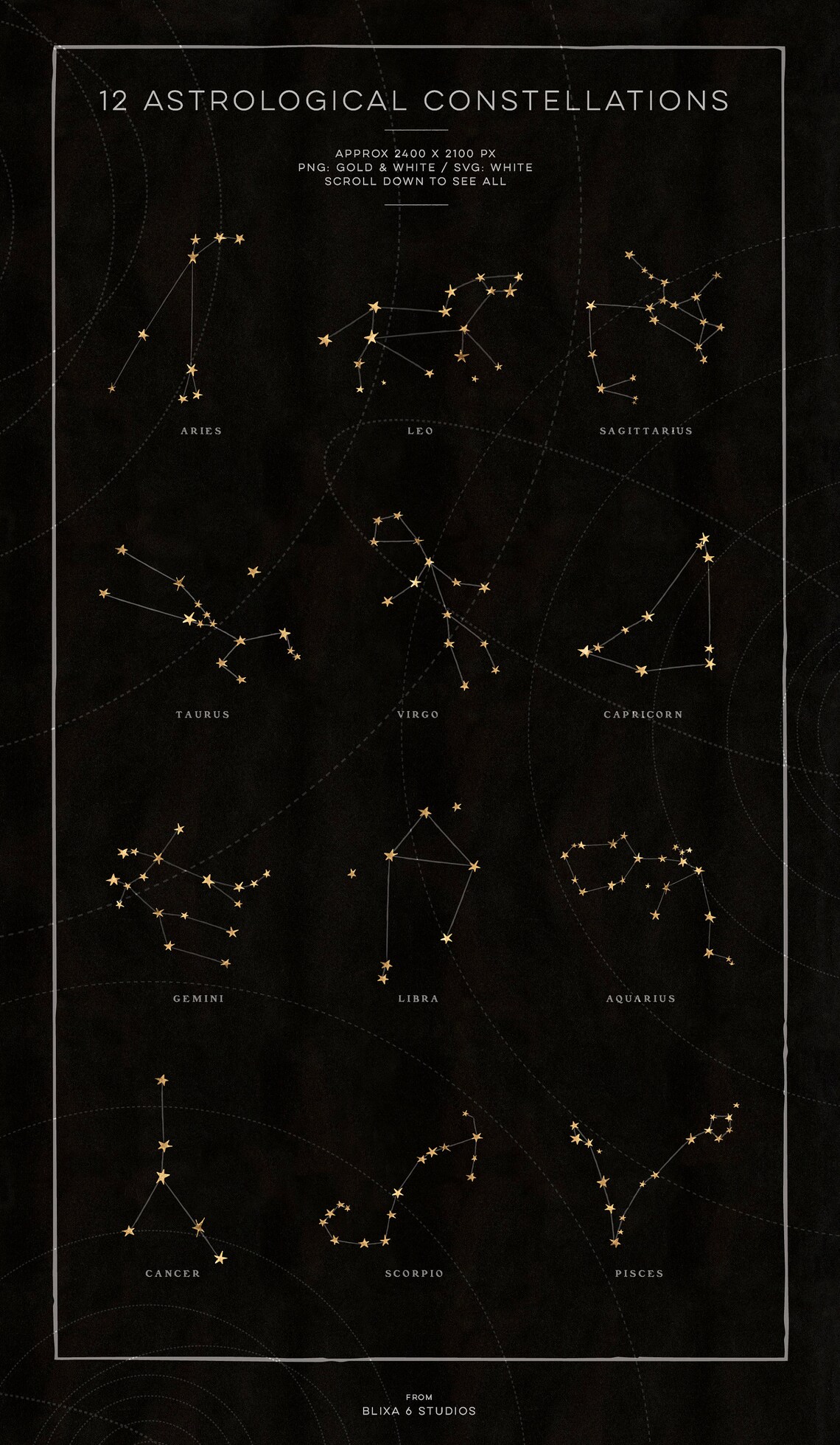 Pro Astrology Graphic Design & Instagram Template Kit Zodiac | Etsy