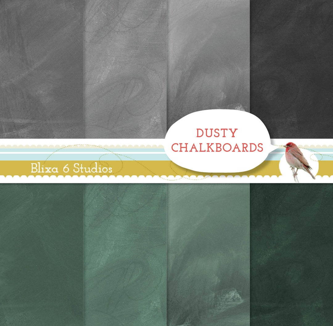 Dusty Chalkboard Digital Paper - Green Chalkboard & Blackboard ...