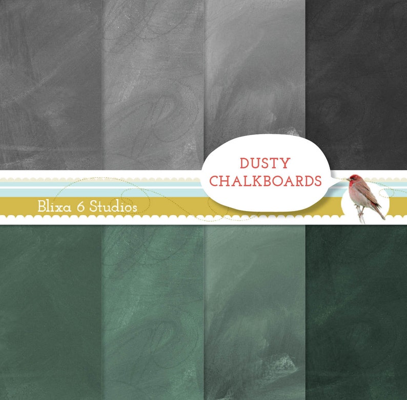 Dusty Chalkboard Digital Paper Green Chalkboard & Blackboard - Etsy