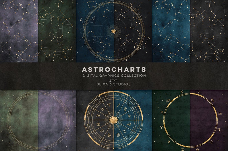 Star Atlas Astrology Graphics Set | Hand-drawn Horoscope Icons, Zodiac ...