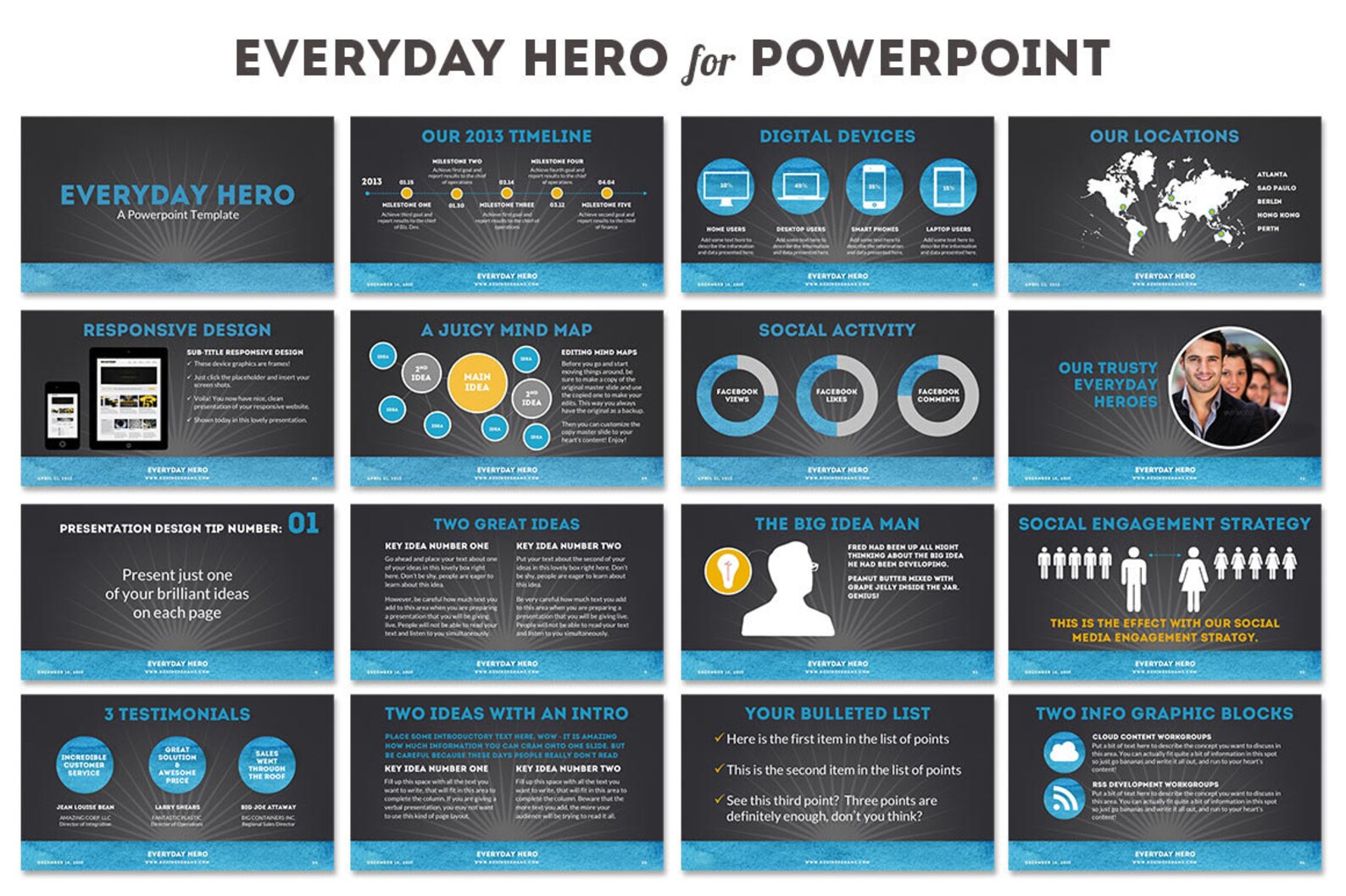 Everyday Hero Powerpoint Presentation Templates With Watercolor ...