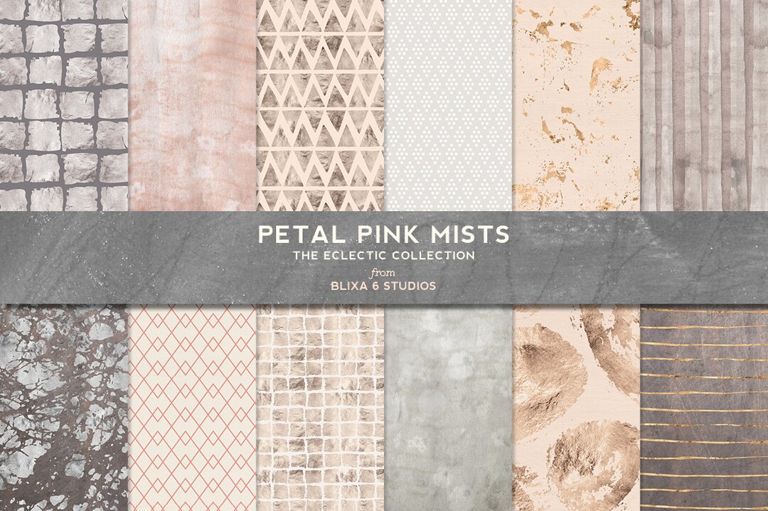 Petal Pink Mists: Rose Gold Digital Background Patterns and Textures ...