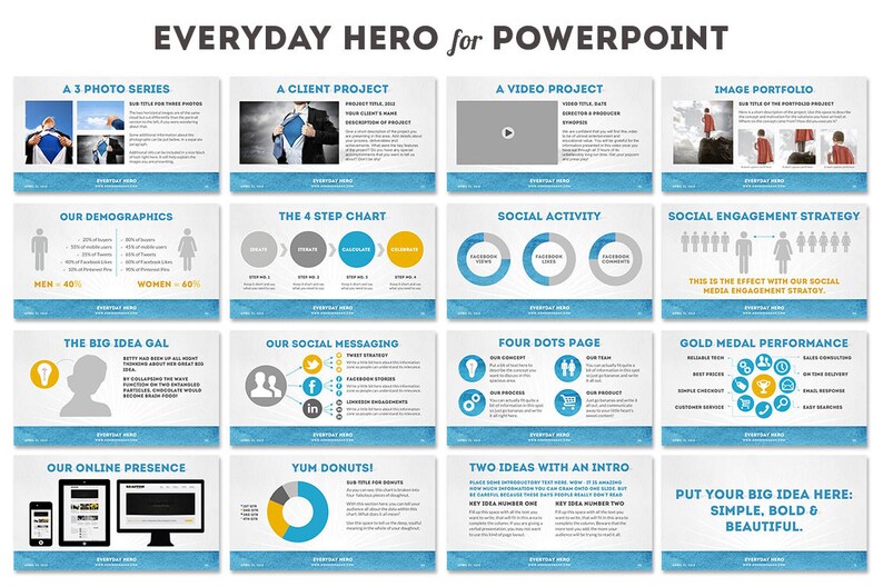 Everyday Hero Powerpoint Presentation Templates With Watercolor ...
