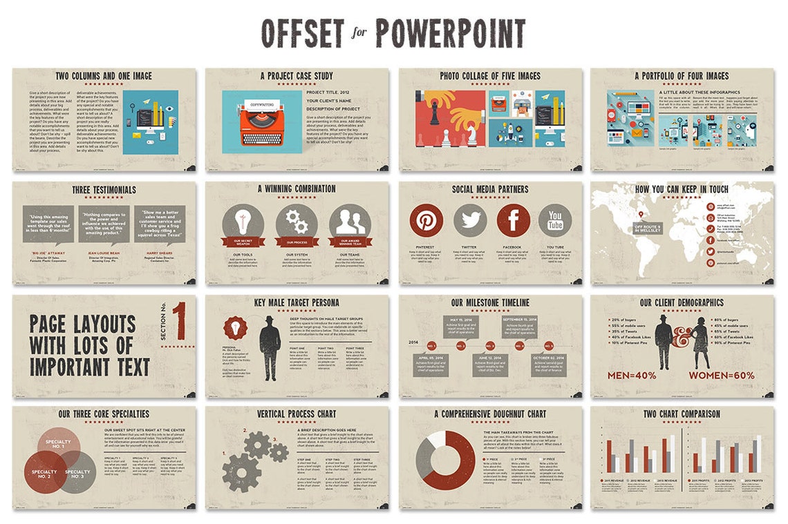 Offset Powerpoint Presentation Template for Ebooks, Ecourses, Classroom ...