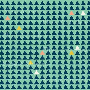 Natural Geometric Digital Paper Patterns in Coral, Navy & Jade for ...