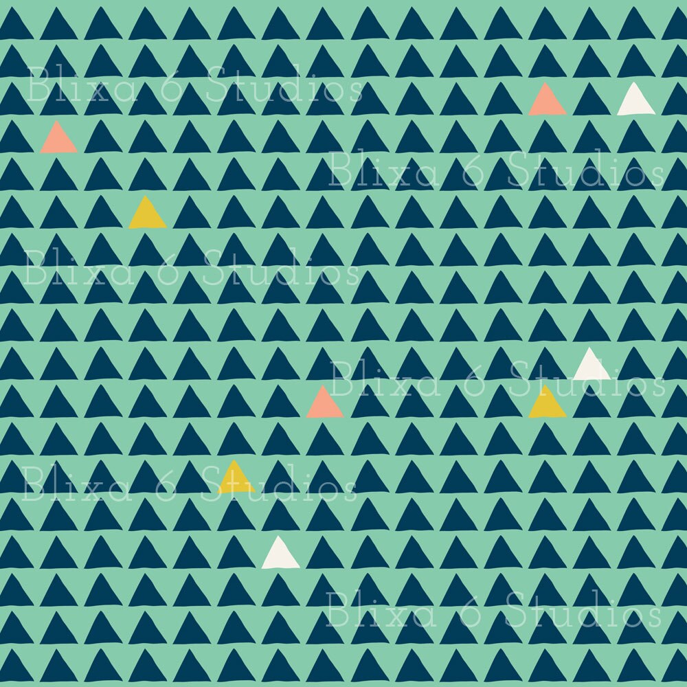 Natural Geometric Digital Paper Patterns in Coral Navy & Jade - Etsy