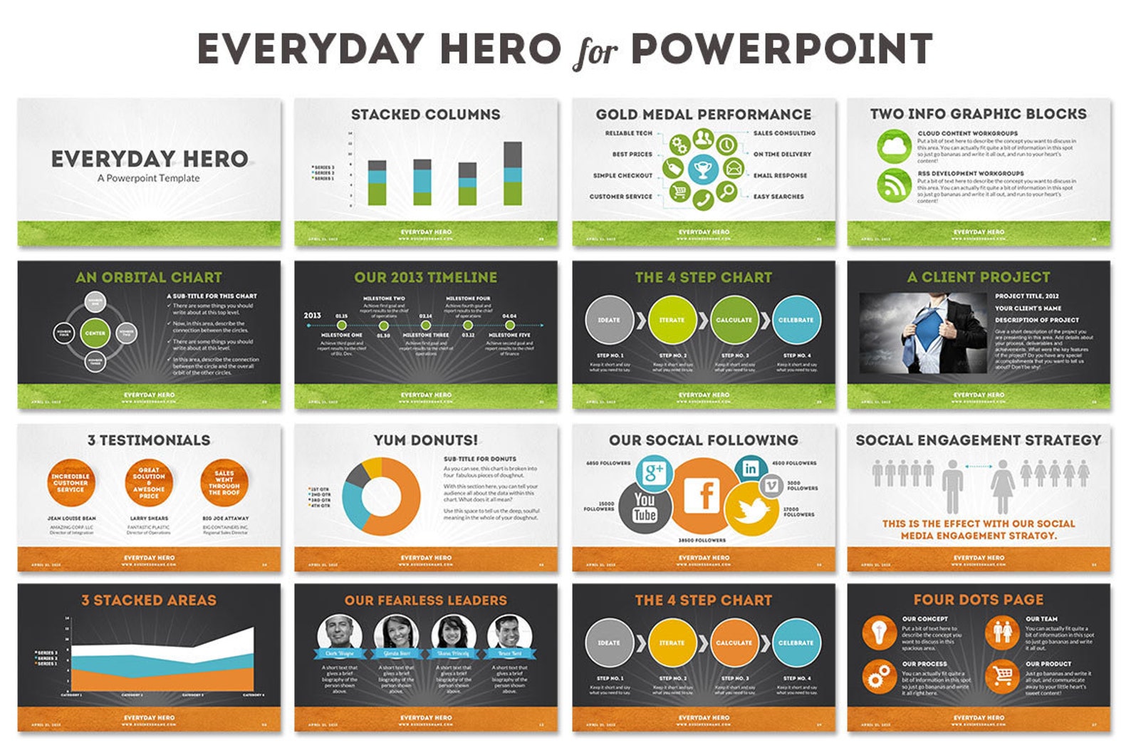 Everyday Hero Powerpoint Presentation Templates With Watercolor ...