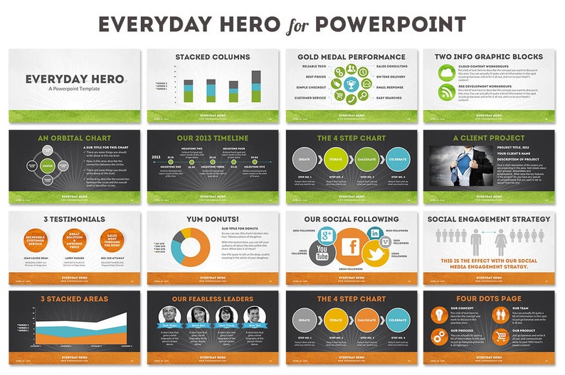 Everyday Hero Powerpoint Presentation Templates With Watercolor ...