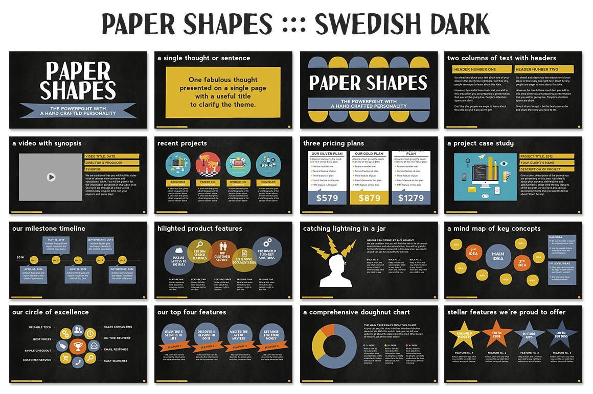 Paper Shapes Minimal Powerpoint Presentation Template | Customizable ...