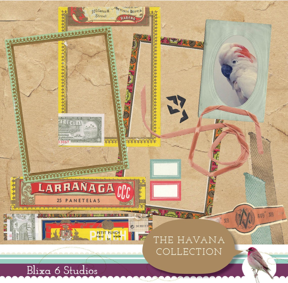 Cigar Box Digital Scrapbook Clip Art: A Collection of Rare Cigar Box ...